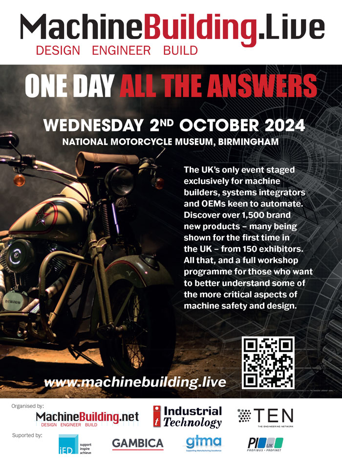 Come see us at Machine Building Live Birmingham 2nd October 2024 - Moore International Ltd