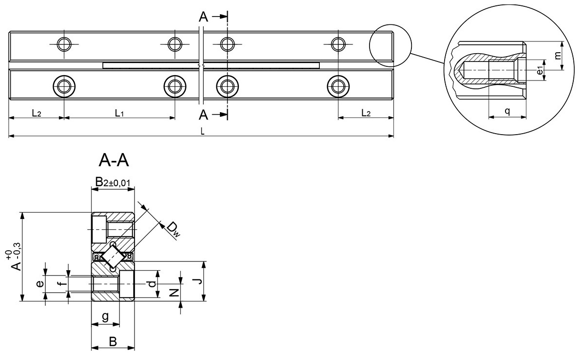 R6-800 Schneeberger Cross Roller Linear Guideway - Moore International Ltd